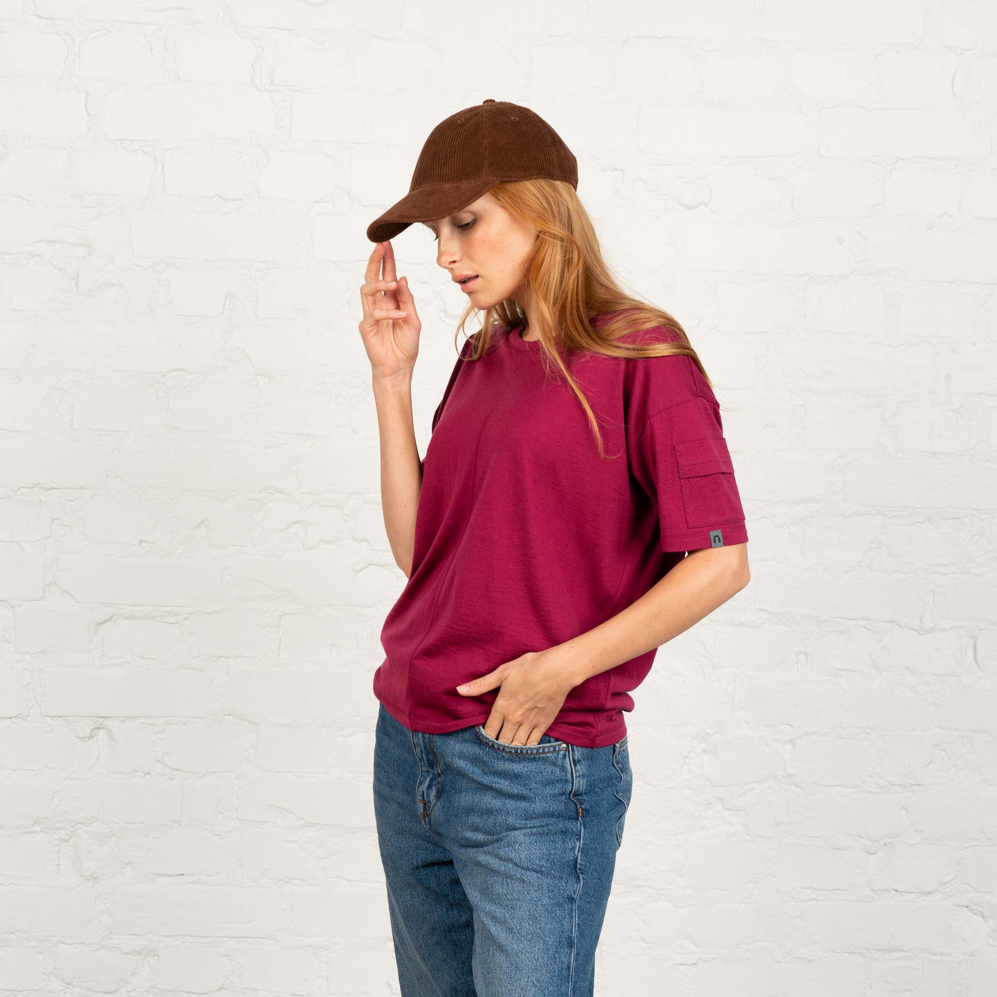 Joy merino t-shirt W - ruby