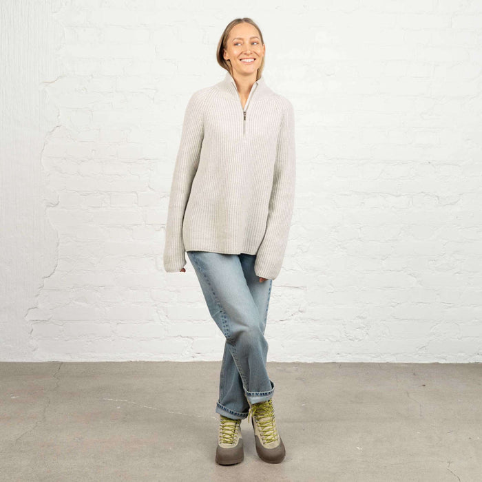North Outdoor | Magnolia Half Zip Merinoneule W - puuronharmaa